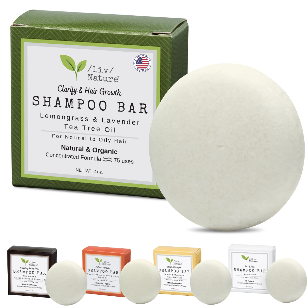 /liv/ Nature Shampoo Bar - Lightly Scented with 100% Organic Essential ...