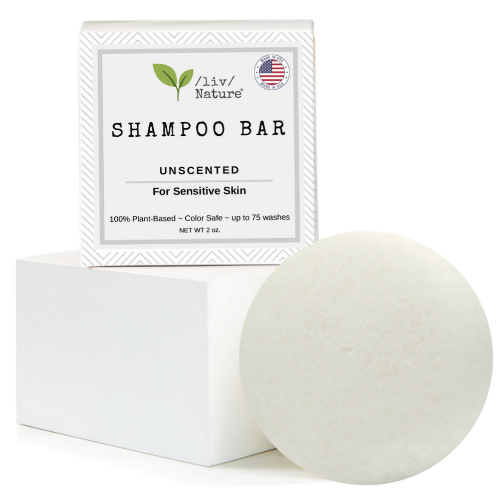 /liv/ Nature Unscented Shampoo Bar | Hypoallergenic | Fragrance Free